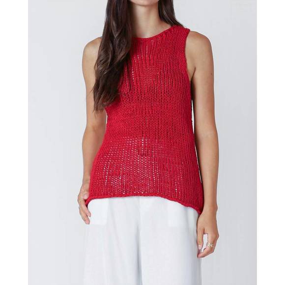 Dex | Tops | New Dex Open Knit Tank Top In Cherry | Poshmark